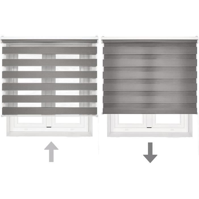 Lira Store Enrouleur Jour Nuit Tissu Double, Couleur Gris Anthracite ...