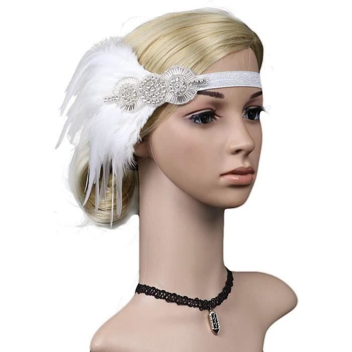 Bandeau Plume Bandeau Cristal Perle Année 20 Gatsby Couronne Plume ...