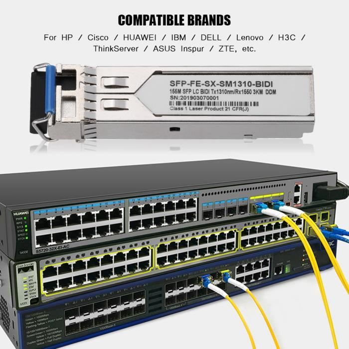 Module Optique SFP-FE-SX-SM1310-BIDI 3KM, Module Optique émetteur ...
