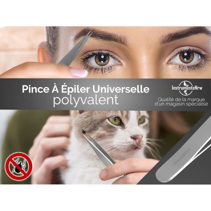 Pince à épiler universelle de précision - En acier inoxydable - 15 cm ...