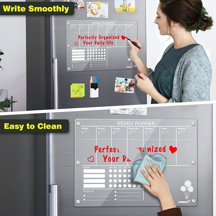 Tableau Transparent Frigo Effacable, 42 x 30 cm Acrylique Tableau ...