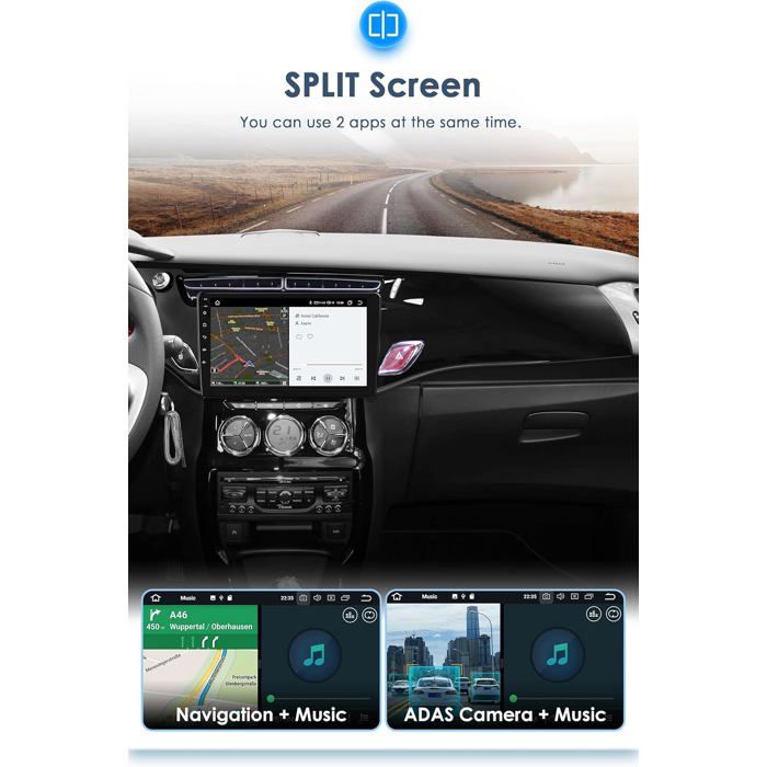 Autoradio Android 13 Autoradio pour Citroën C3 DS3 2010-2016 8 cœurs 4G ...