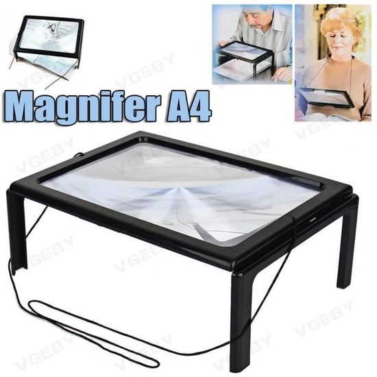 Grande page A4 mains libres 3x loupe avec lumière LED loupe lecture Gdel -ABI - Cdiscount ...