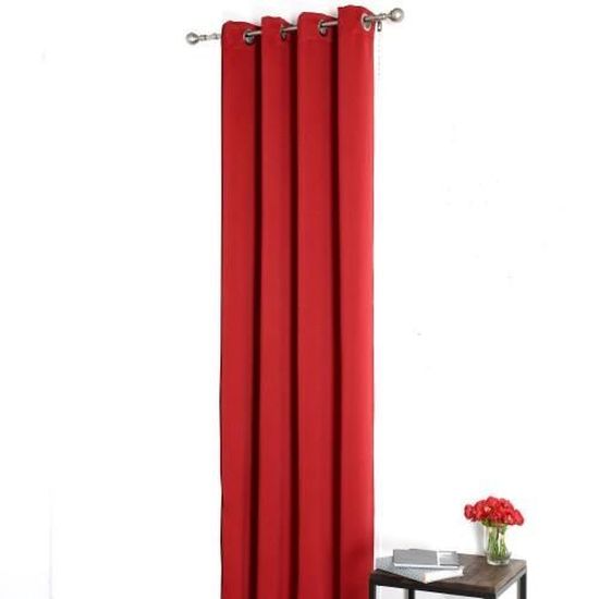 RIDEAU OCCULTANT 140X260 ROUGE - Cdiscount Maison