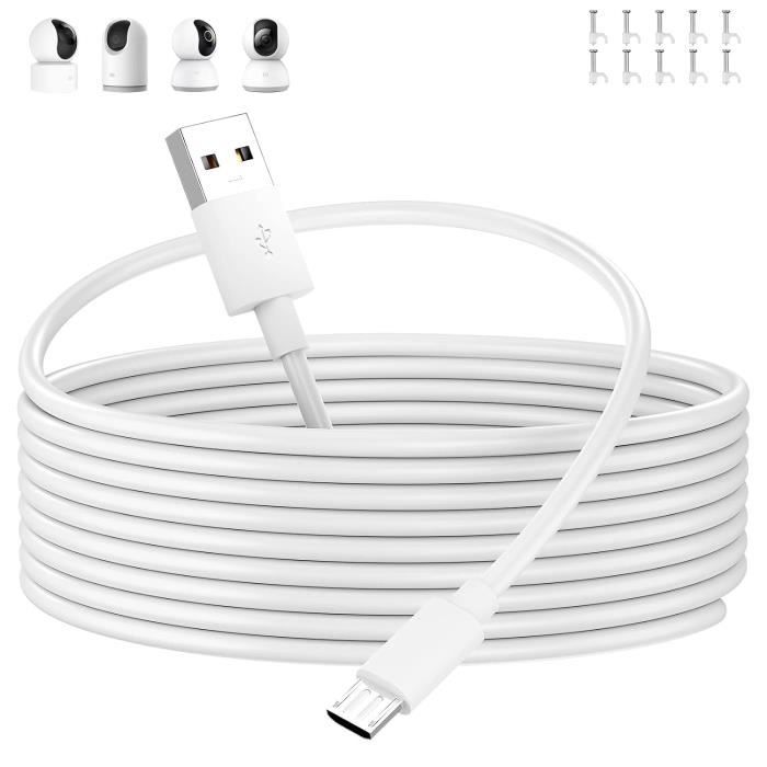 5m Câble Micro USB, Câble USB pour Mi 360° Home Security Camera 2K Pro ...