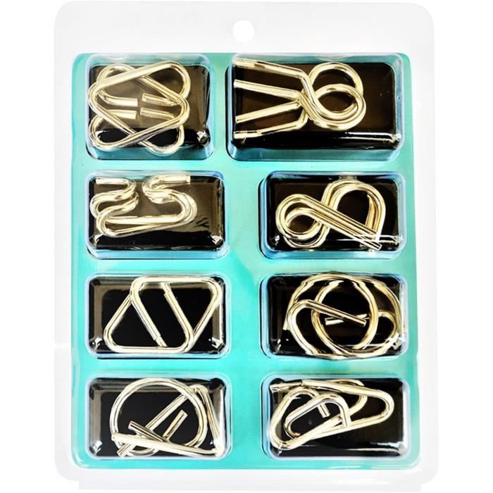 Casse-tête en Métal 3D Puzzle Set, 8Pcs Casse-tête Logique Test Brain ...