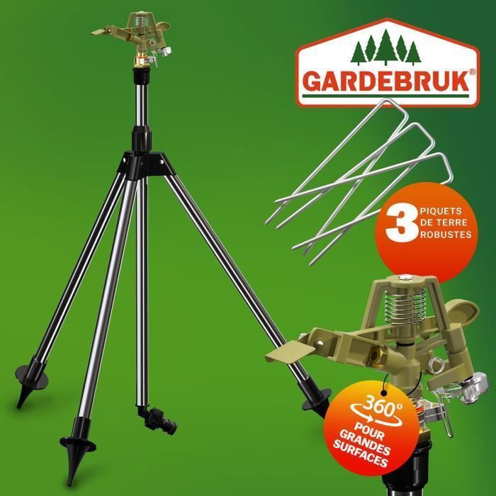 Arroseur jardin sprinkler trépied télescopique irrigation jusqu’à 24m ...