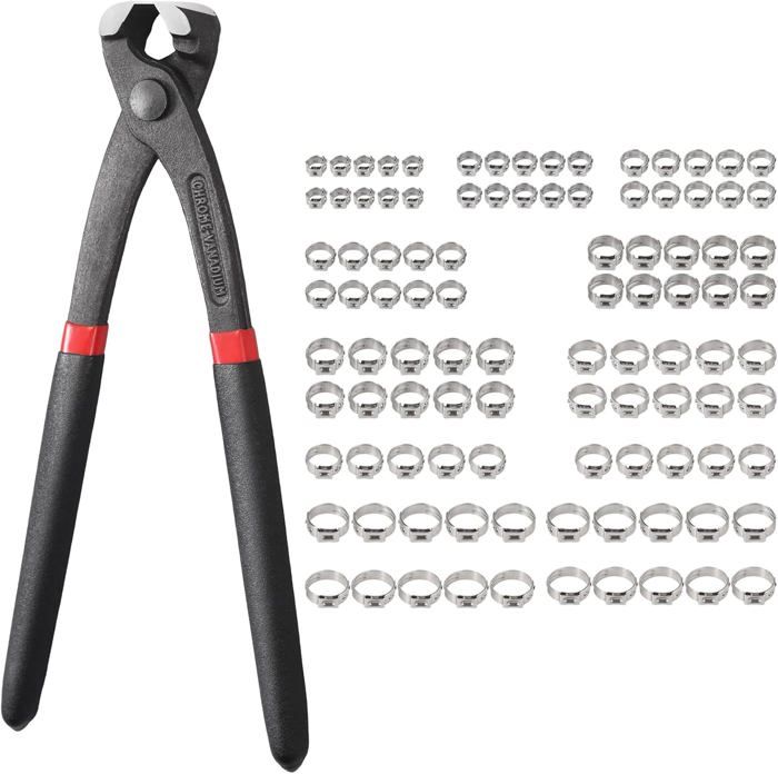 Kit de Pince Colliers de Serrage 100pcs Pince de Serrage en Acier ...