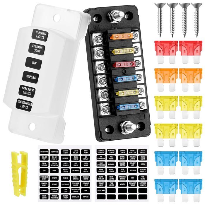 Fentar Boite a Fusible 12v, Porte Fusible 12v ATC/ATO 6 Voies, Boite ...