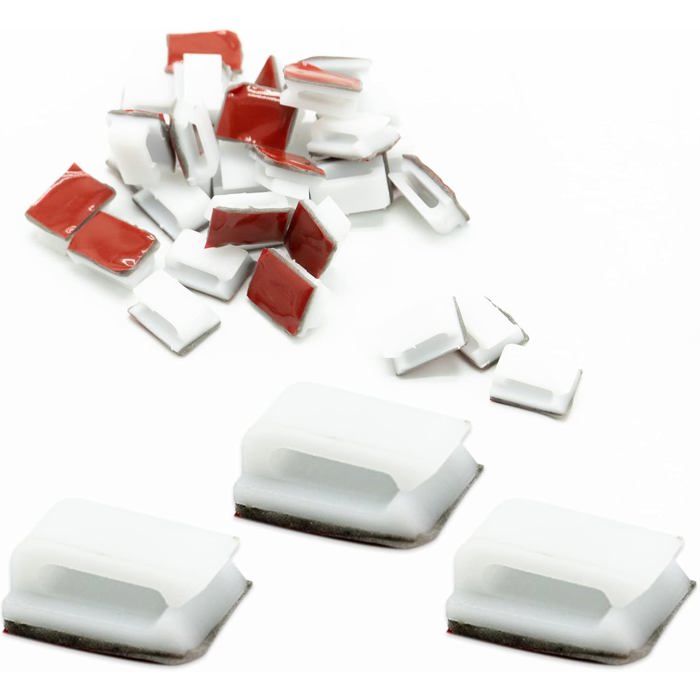 Lot de 60 clips de fixation auto-adhésifs blancs pour bande lumineuse ...