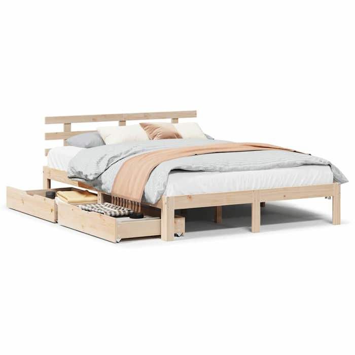 HSF®Cadre de lit avec tiroirs - sans matelas - 120x190 cm - 1 personnes ...