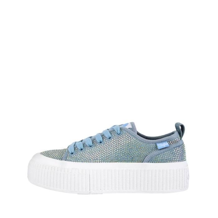 Baskets femme Buffalo Madison Glam blue/silver - Cdiscount Chaussures