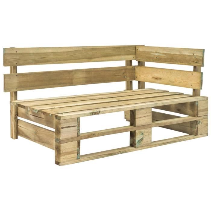 Banc d'angle - ALOMEJOR - Palette de jardin - Bois FSC - Vert - 110 x ...