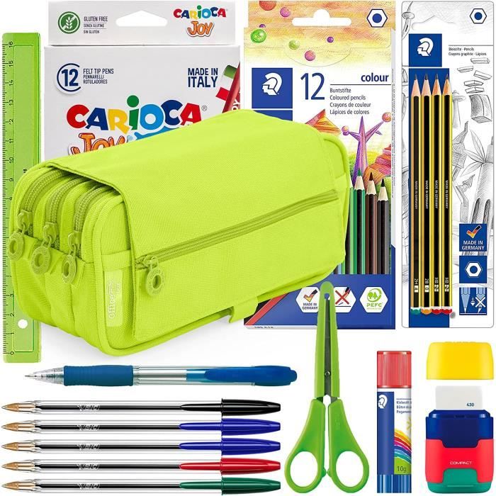 Colepack Trousse Scolaire 3 Compartiments, Porte-Documents Triple Avec ...