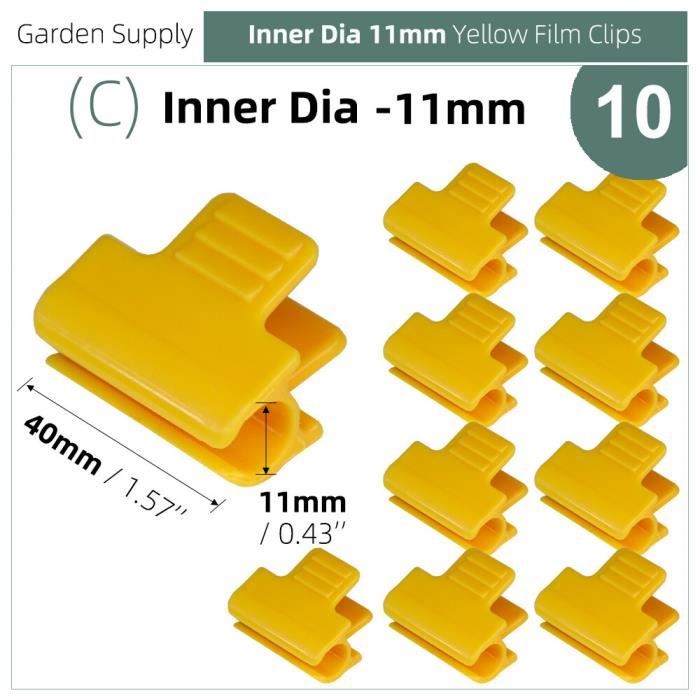 Pinces à Film pour serre de jardin - C-10PCS - Rouge et Jaune - Plastique - Diamètre 11mm/16mm ...