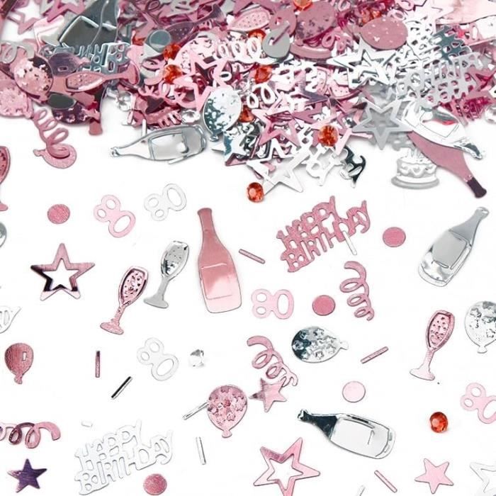 Confettis Anniversaire 80 Ans, Or Rose Décoration D'Anniversaire 80 ...