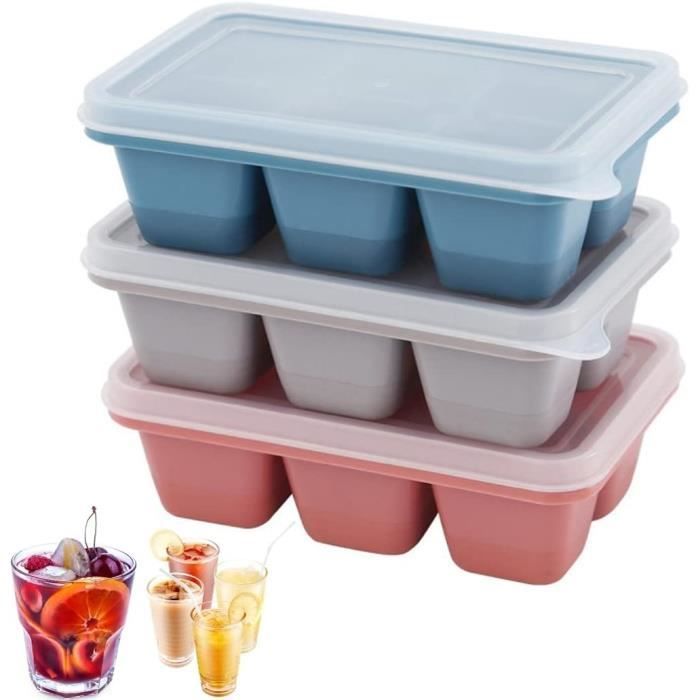 Lot de 3 mini bacs à glaçons avec couvercles, sans BPA et faciles à ...