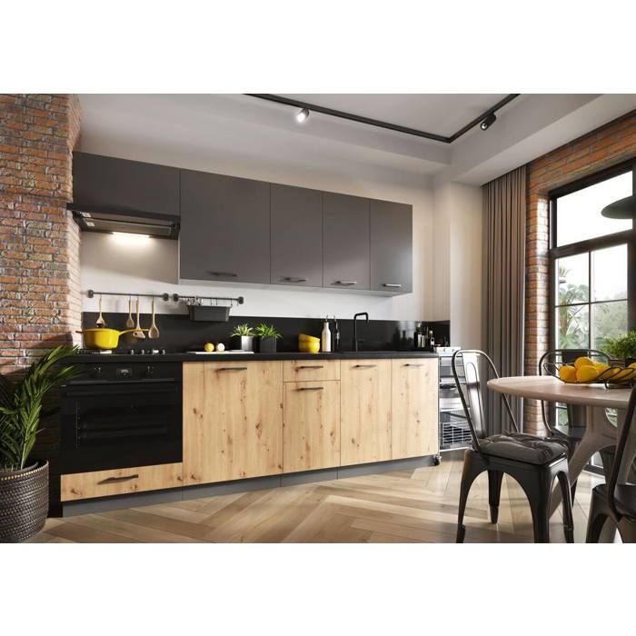 Cuisine complète JULIA 240 cm emplacement four encastrable - chêne ...