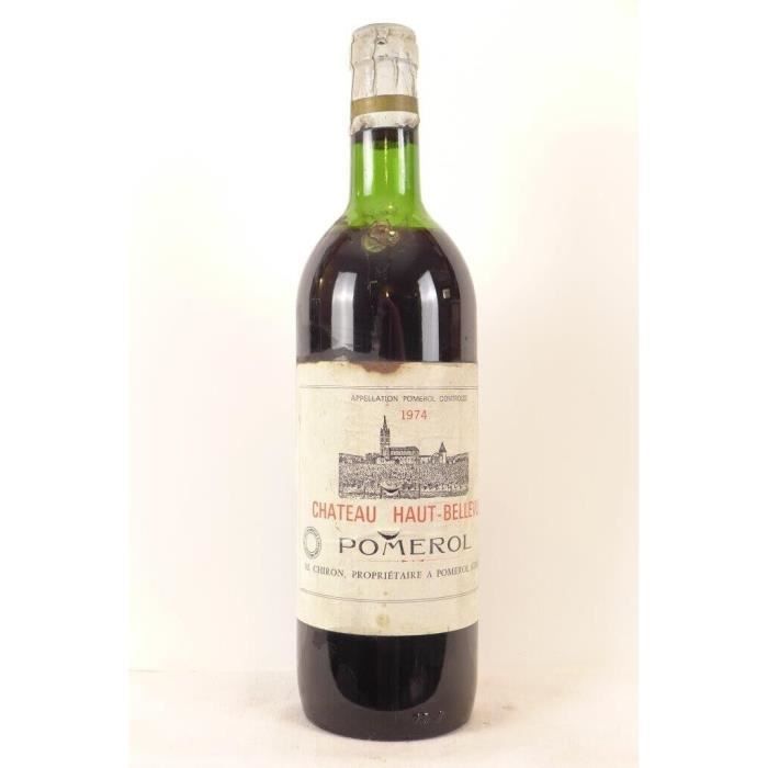 Pomerol château haut-bellevue (un éclat dans le verre) rouge 1974 ...