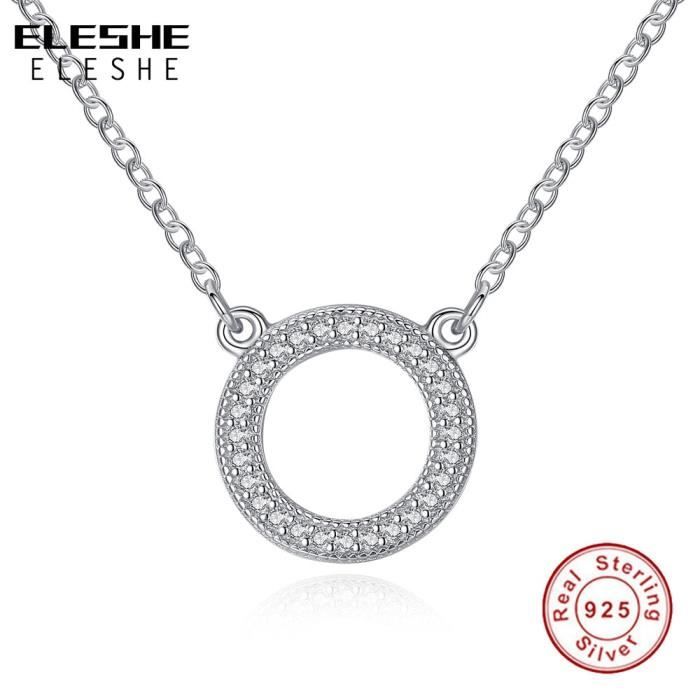 Collier ELESHE Compatible avec des bijoux originaux réel 925 Collier en ...