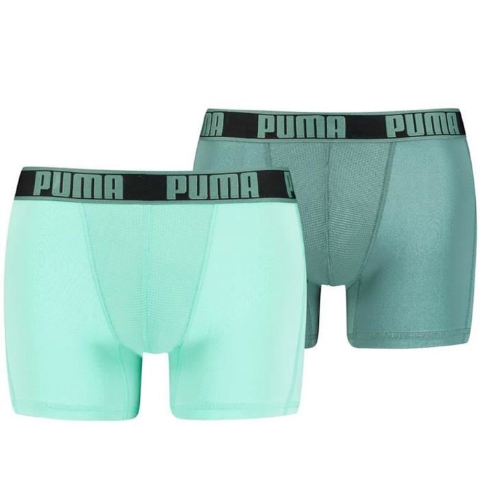 PUMA Lot de 2 Boxers Homme Microfibre ACTIVE UNI Vert combo Vert ...