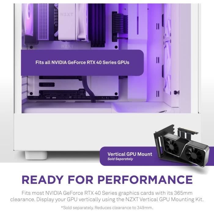 NZXT Boîtier PC Gaming H5 Flow RGB Compact ATX - Panneau Avant perforé ...