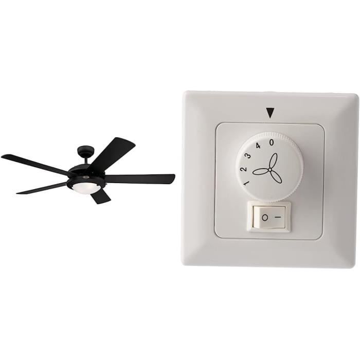 78719 Ventilateur De Plafond D‘Intérieur En Noir Mat De 132 Cm Comet ...