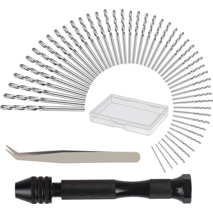 Perceuse À Main Hand Drill Avec 48 Pcs Mini Foret Fraise Twist (0.6-3Mm ...