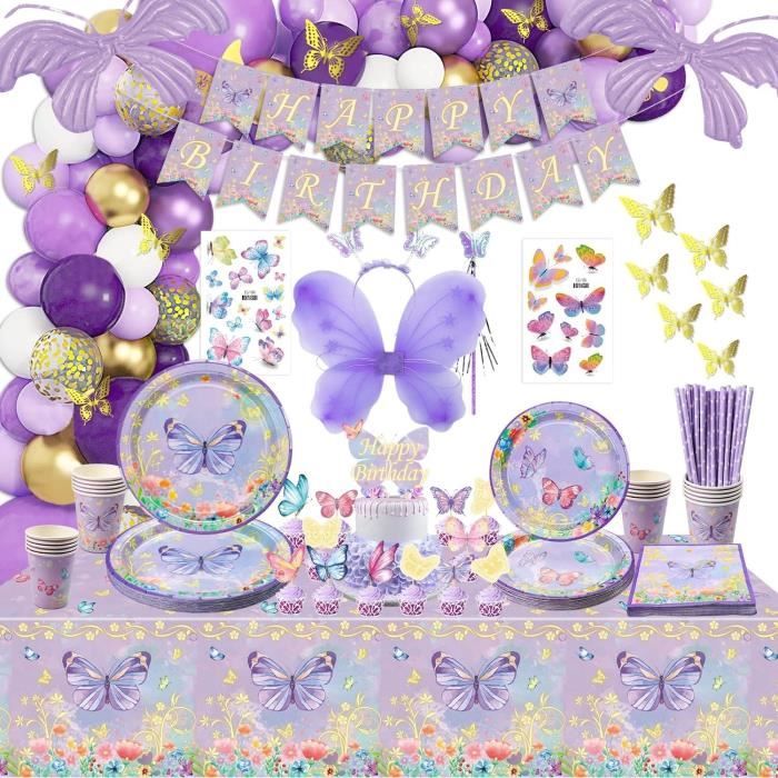 213 Décorations De Papillons Violets - Comprend Des Assiettes, Des ...
