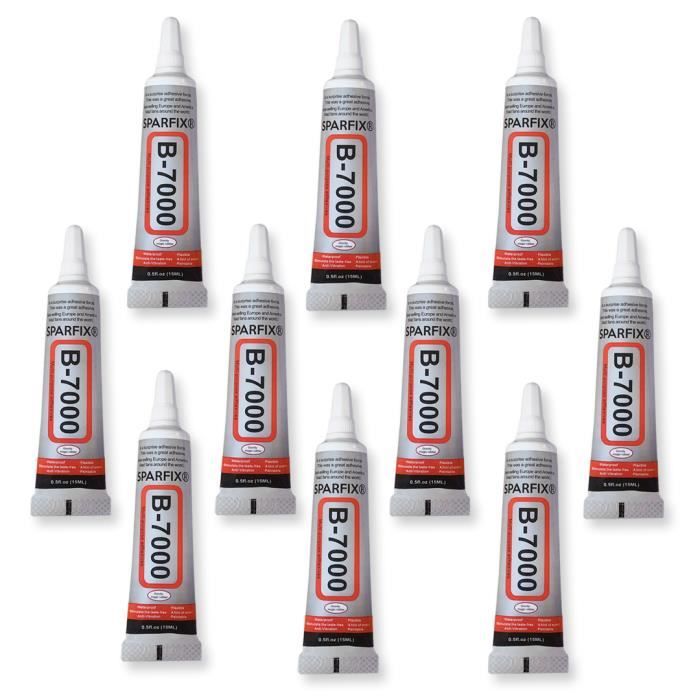 SPARFIX® Lot de 10 Colles adhésives Transparent B7000 15 ml Pour ...