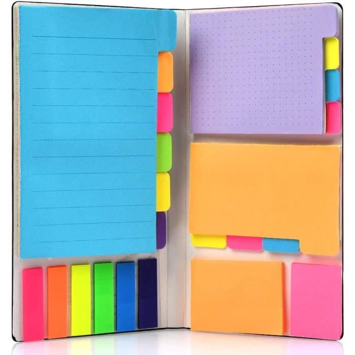 YOTINO Notes Autocollantes en 6 Formats 7 Couleurs, Marqueurs Adhésifs ...