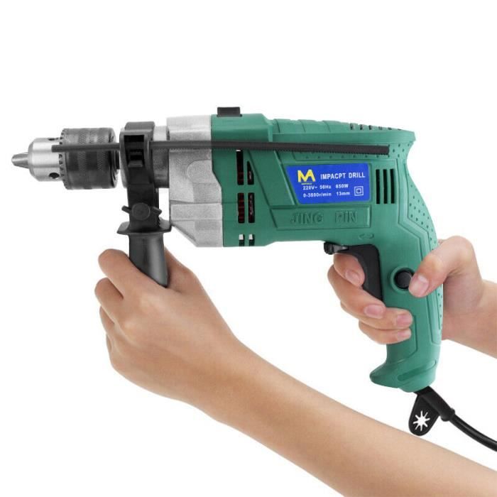 650W 220V Perceuse à percussion Filaire Portative 3800rpm, Capacité de ...
