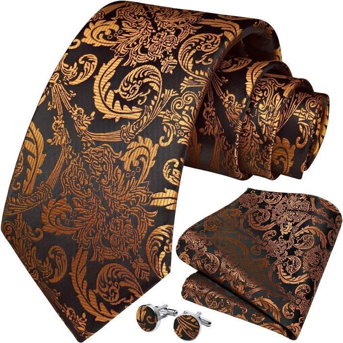 Cravate À Rayures Carreaux Paisley Homme Mouchoir De Poche Et Boutons ...