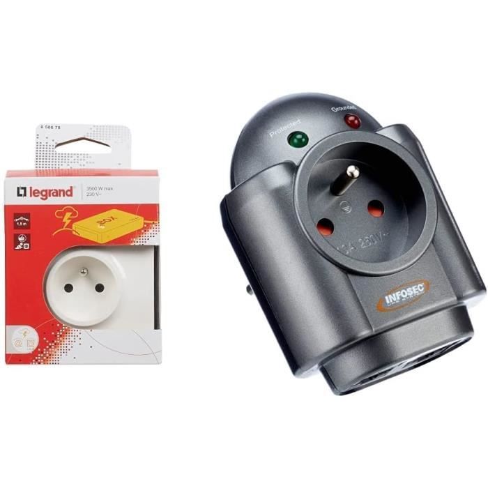 Prise Mobile Avec Parafoudre Pour Branchement Et Protection Box ...