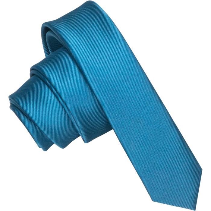 Cravate Fine Pour Homme - Couleur Unie - 4 Cm[c6450] Pfauenblau ...