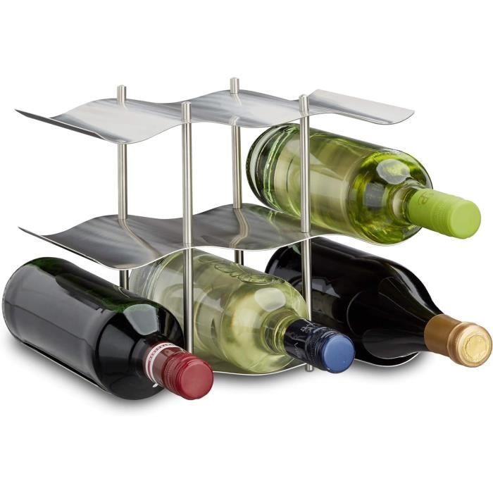 Casier À Vin Pour 9 Bouteilles En Inox 3 Étages Design Moderne Range-Bouteilles Hxlxp: 22 X 27 X ...