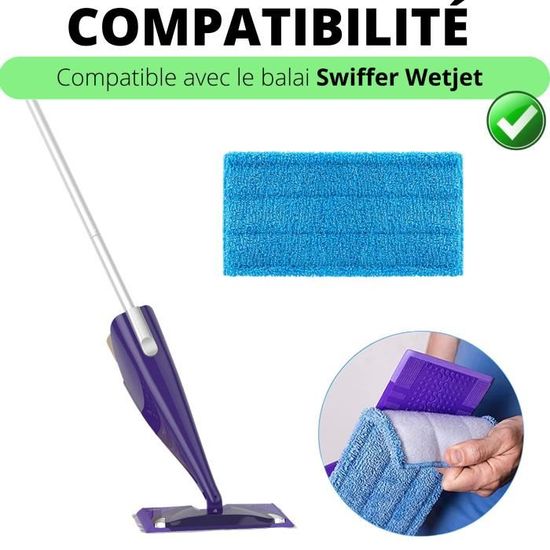 Lingette pour Swiffer Wetjet serpillère lavable réutilisable [Lot 4 ...