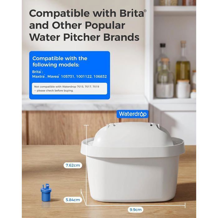 Waterdrop Cartouche Filtre à Eau, Remplacement Brita® Maxtra+® Plus ...