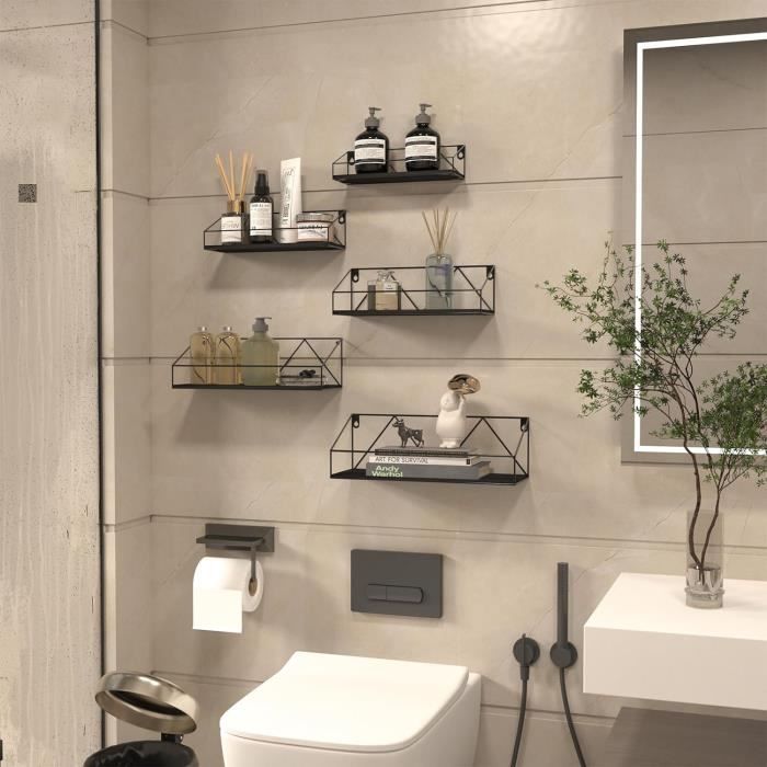 41CM Étagères Murales Noirs avec Un Rebord, Design Créatif en Fer en ...