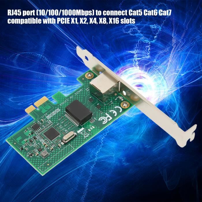 HURRISE carte d'interface réseau PCIE X1 Carte réseau PCIE NIC 1000 ...