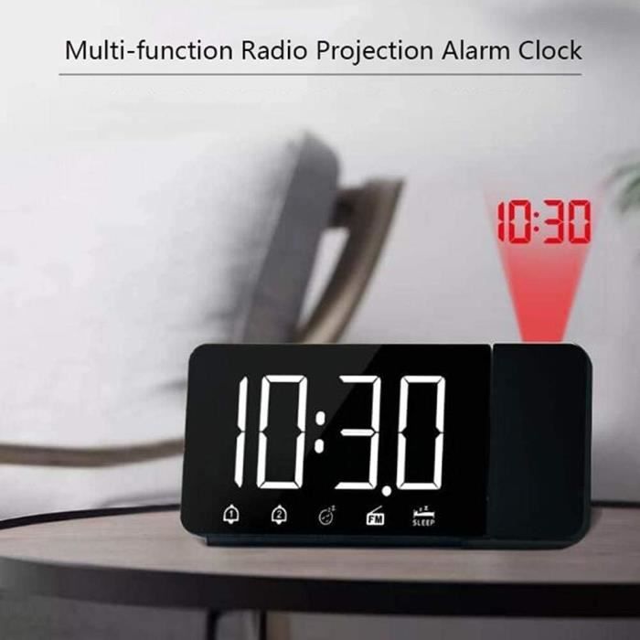 Radio-réveil à projection avec radio FM, réglage automatique de la ...