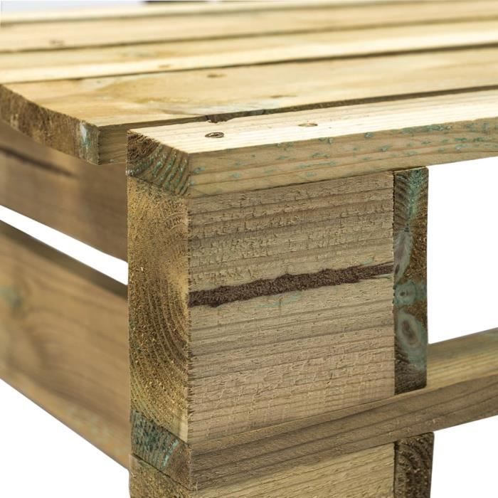 Banc d'angle - ALOMEJOR - Palette de jardin - Bois FSC - Vert - 110 x ...