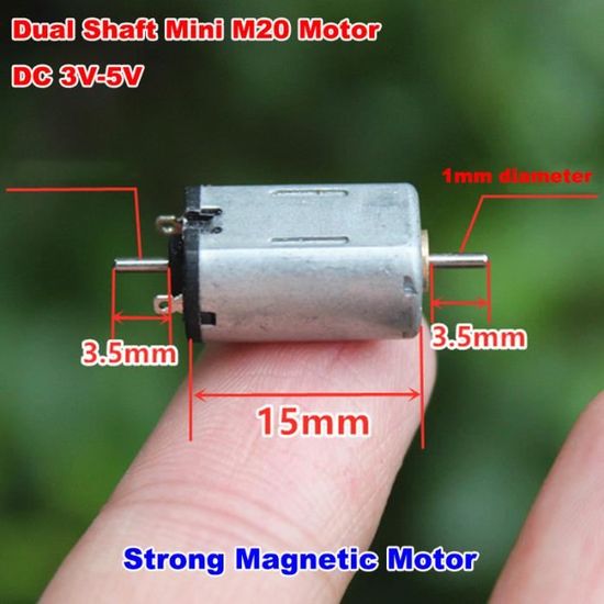 Micro moteur électrique à double arbre FF-M20 cc 3V-5V 3.7V 10000 tr ...