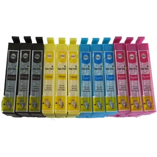 12 ColourDirect T0555 Cartouche D'encres Pour Epson Stylus Photo R240 ...