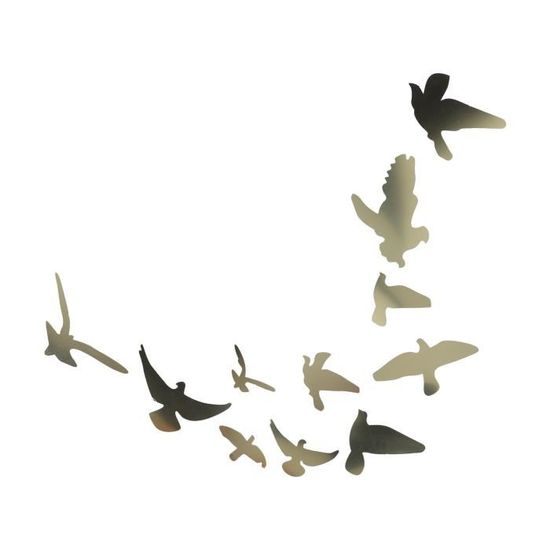 VGEBY autocollant mural dessin animé oiseau Miroir en trois dimensions ...