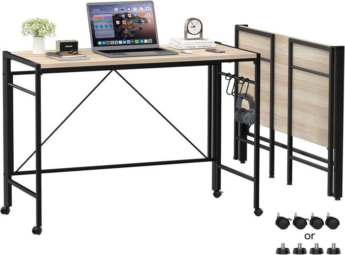 ARunThLana Table de Bureau Pliante, Bureau d'Ordinateur Pliable ...