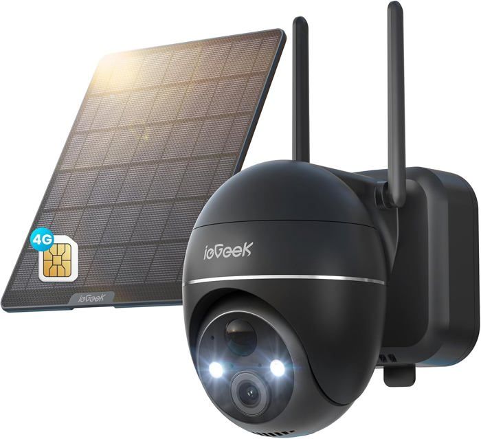 4G Lte Camera Exterieur Sans Fil Solaire Avec Carte Sim Et Carte Mémoire 64Gb-2K Camera ...