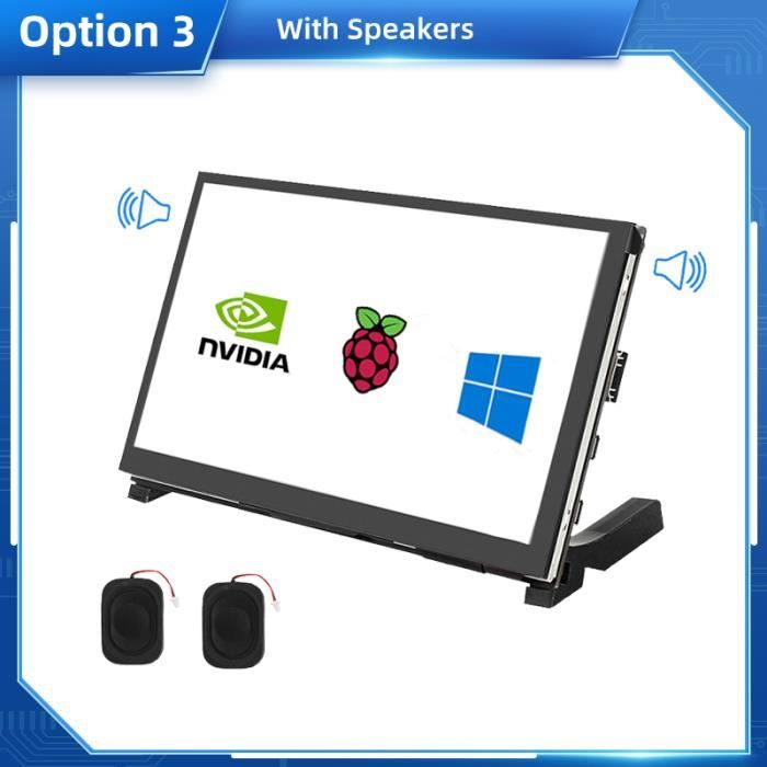 Option 3 - Écran tactile Raspberry Pi 7 pouces, IPS 1024x600 HD LCD, compatible HDMI, affichage ...