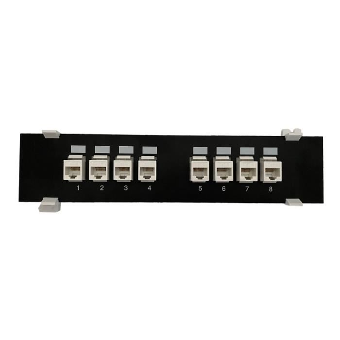 Blanc - panneau de raccordement RJ45, 8 Ports, 6 adaptateurs de câble ...