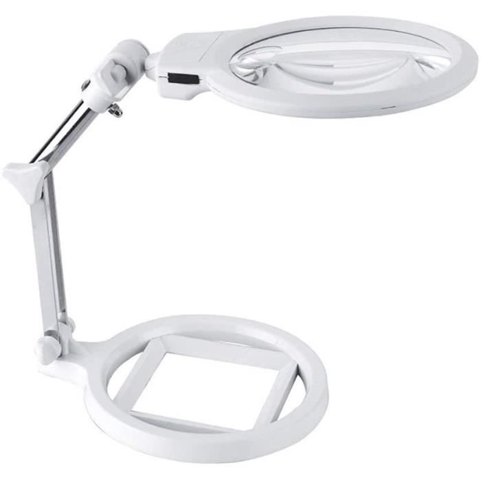 2.5X 5X Loupe de table Lampe Loupe sur Pied Réglable en Métallique ...